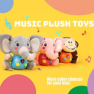 STEAM Life Baby Girl Toys 0-6 Months Baby Boy Infant Girls Gifts Musical Toys for Newborn Girl Toys 0-3 Month Plush Elephant Toy Infant Toys 6-12 Months Newborn Baby Easter Gifts for Girls
