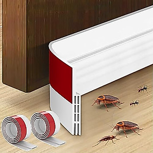 2 Pack Door Draft Stopper Under Door Seal, 2" W x 39" L Door Sweep for Exterior & Interior Doors, Door Window Blocker Door Bottom Seal Dust and Noise Insulation Weather Stripping Draft Guard Insulator