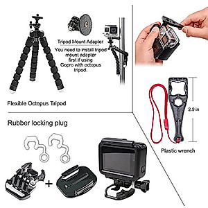 50 in 1 Basic Common Action Camera Outdoor Sports Accessories Kit for Gopro Hero 12/11/10/9/8/7/6/fusion/5/Session/4/3/DJI/HERO+ SJ4000/5000/6000/Xiaomi Yi/AKASO/APEMAN/DBPOWER/Sony Sports DV and More