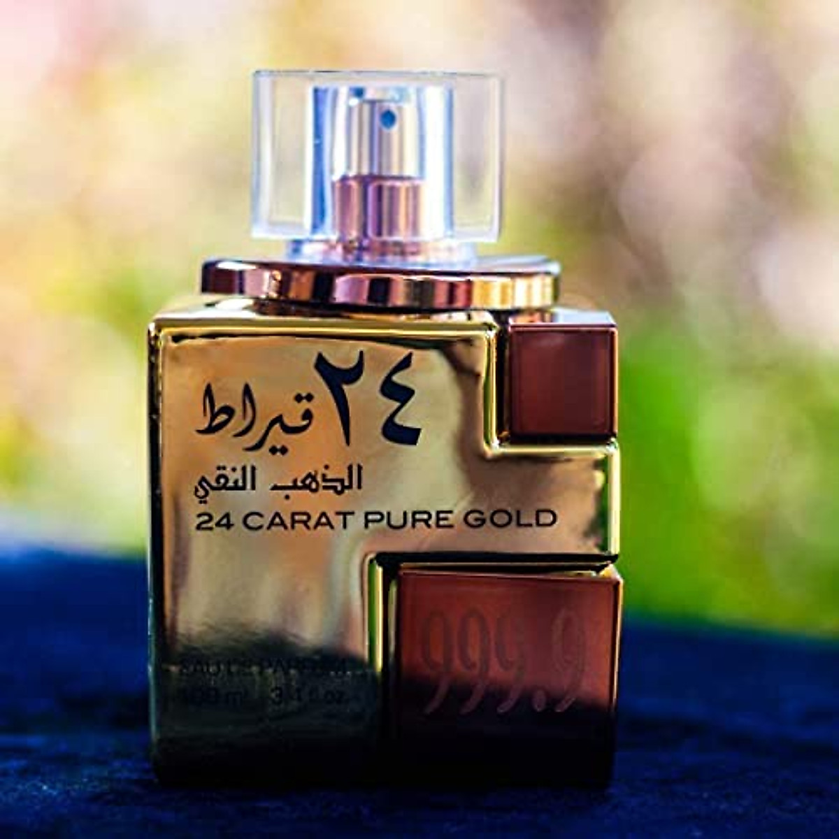 24 Carat EDP - 100 ML (3.4 oz) I Classic combination of Oudh, roses and vanilla I Incense, Amber, Leather, Musk, & Vanilla I Very Strong Smell I Powerful Arabic Attar perfume I by Lattafa (24 Carat Pure Gold)