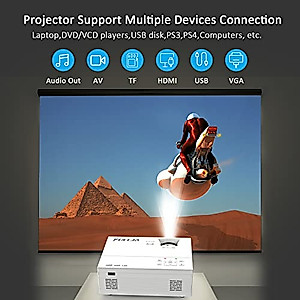 Outdoor Mini Projector Upgrade-8500Lumens Home Theater Movie Projector - 55000 Hours FHD 1080P 170" Screen, Small Portable Bedroom Video Projectors Compatible with HDMI/VGA/TF/AV/PS4 Laptop Smartphone