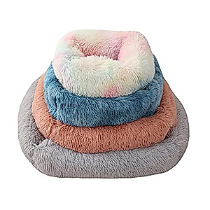 BaRdzo Pet Bed Kennel Dog Square Winter Warm Sleeping Bag Long Plush Puppy Cushion Mat Portable Supplies 46/50/60cm (Color : R, Size : 43x35x20cm)