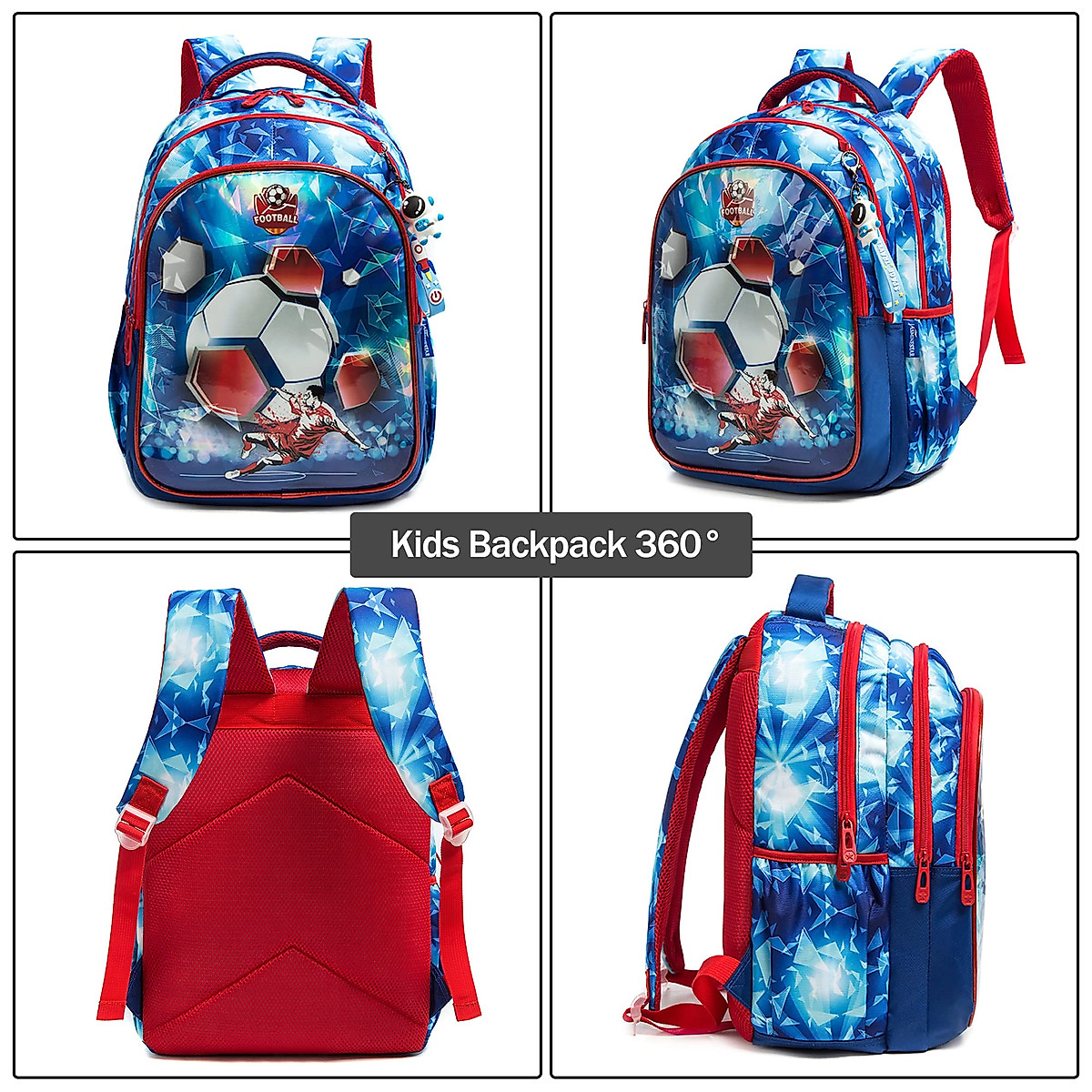 MOHCO Kids Backpack 17inch with Lunch Bag and Pencil Case Lightweight School Backpack for Teens, Girls, Boys, Elementary and Middle school