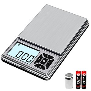 GRAM PRES Digital Pocket Gram Scale 300g x 0.01g Accuracy， Micro Mini High Precision Scale Digital Weight Grams and Oz for Jewelry, Diamond，Arrows, Powders, Herbs and Food,with 50g Cal Weights