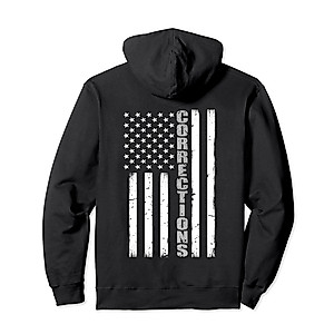 Thin Silver Line Corrections Flag Hoodie Pullover Hoodie