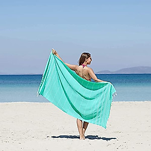 WETCAT Bundle: Turkish Bath Towel (38 x 71) and Turkish Hand Towels (20 x 30, Set of 2) - 100% Cotton, Prewashed for Soft Feel - Mint Green Decor & Mint Green Kitchen Accessories and Decor