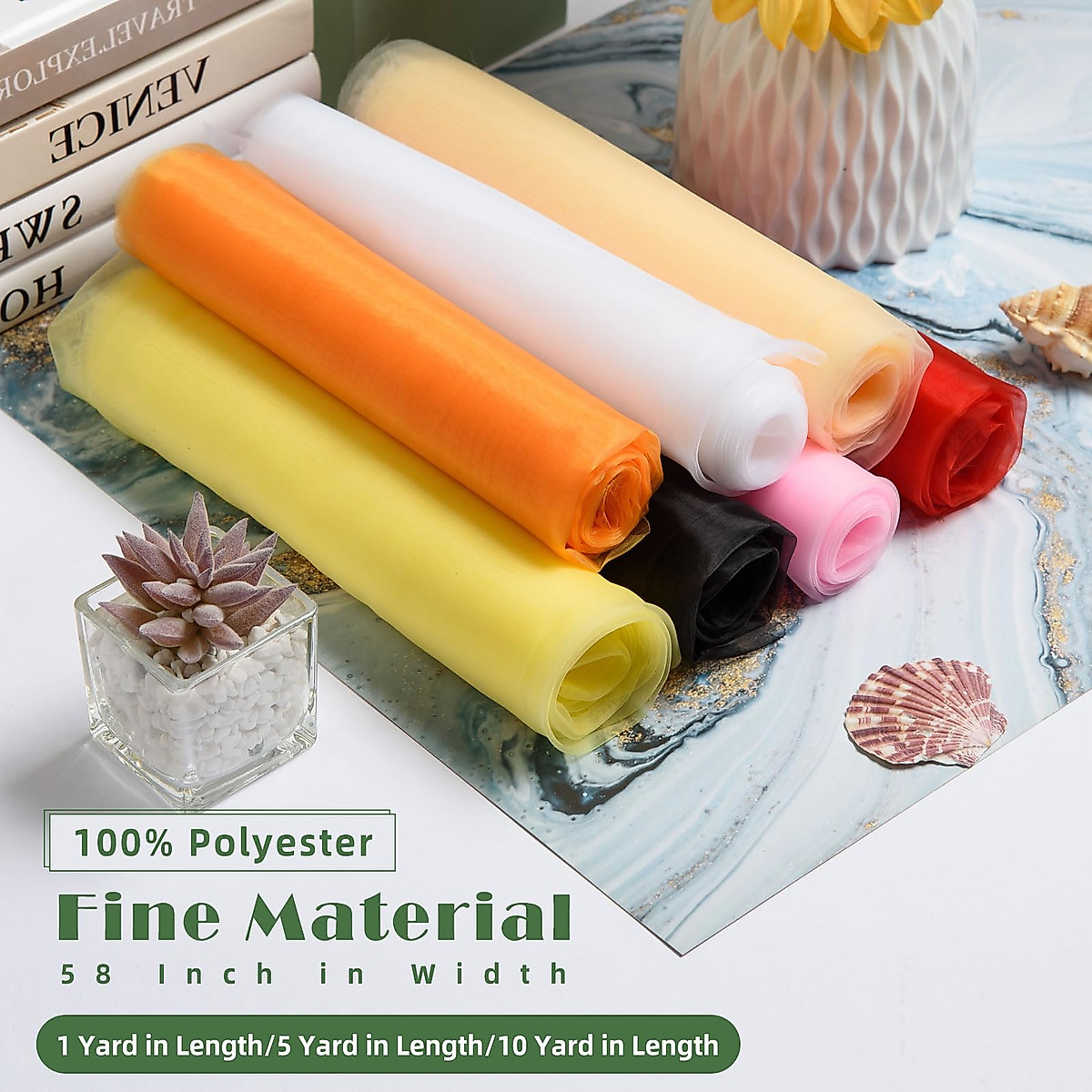 MoDooris Red Organza Fabric 58" Wide Bridal Solid Sheer Organza Crystal Shiny Organza Tulle Silky Fabric for Bridal Dress, Wedding Decorations, Backdrop Arch, DIY Crafts, Sewing(1 Yard)