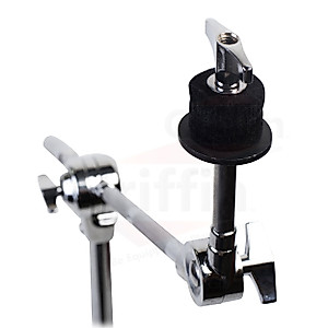Griffin Cymbal Stand With Boom Arm (Pack of 2) | Drum Percussion Gear Hardware Set with Double Braced Legs | Counterweight Adapter for Mounting Heavy Duty Crash, Ride, Splash Cymbals For Drummers