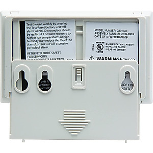 Kidde Carbon Monoxide Detector with 10-Year Battery, Digital Display, 3 LEDs, Replacement Indicator, Peak Level Memory