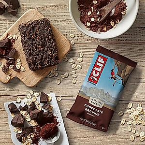 Clif Bar - Chocolate Brownie Flavor - Made with Organic Oats - 10g Protein - Non-GMO - Plant Based - Energy Bars - 2.4 oz. (18 Pack)