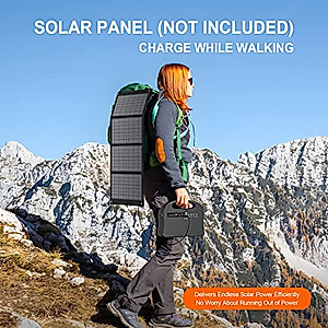 EnginStar Portable Power Station 120Wh Solar Generator 32000mAh Power Bank Rechargeable Lithium Battery Pack w/ 110V 100W AC, DC, 4 USB Ports 6 Output Charger Station LED Light for Camping Emergency