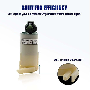 14919-232316A Windshield Washer Pump w/Grommet - Washer Motor Compatible with Nissan, Infiniti - Replaces OEM #: 289203Z000, 2224620-A, 2224643-A, 6731