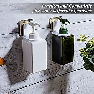 Shower Gel Bottle Rack Hook Self Adhesive Wall Mounted Shampoo Holder Hook Shower Gel Bottle Rack Hanger Liquid Soap Shower Holder for Wall Kitchen Bathroom Toilet (6 Pieces)