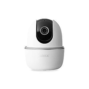 Lorex Pan & Tilt Indoor Security Camera, Wireless 2K WiFi Camera with Person Detection, Two-Way Talk and Smart Home Compatibility, 16GB MicroSD, 1 Camera