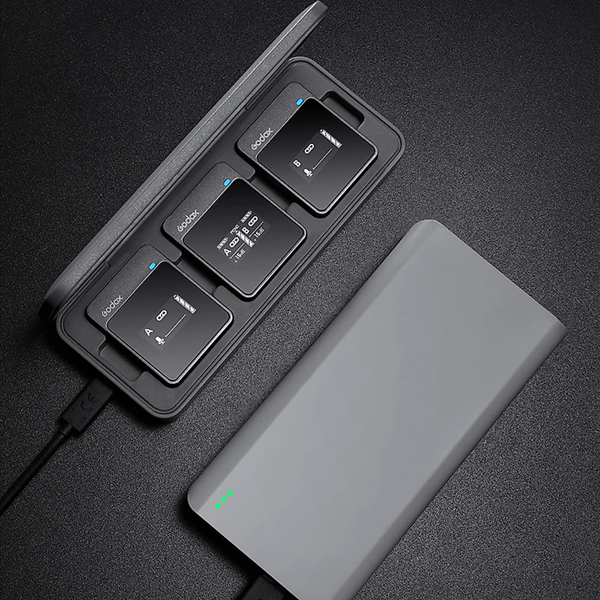 GODOX MoveLink M2 Wireless Lavalier Microphone System, 2.4GHz Dual Channel Lapel Mic with Charging Case for DSLR Cameras Smartphones for YouTube Interview Video Recording Vlogging Live Streaming