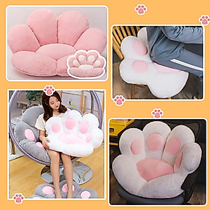 Cute Seat Cushion, Cat Paw Shape Lazy Sofa Office Seat Cushion, Bear's Paw Office Chair Cushion, Plush Sofa Cushion Soft and Comfortable Cushion Home Bedroom Shop Restaurant Decoration Pink