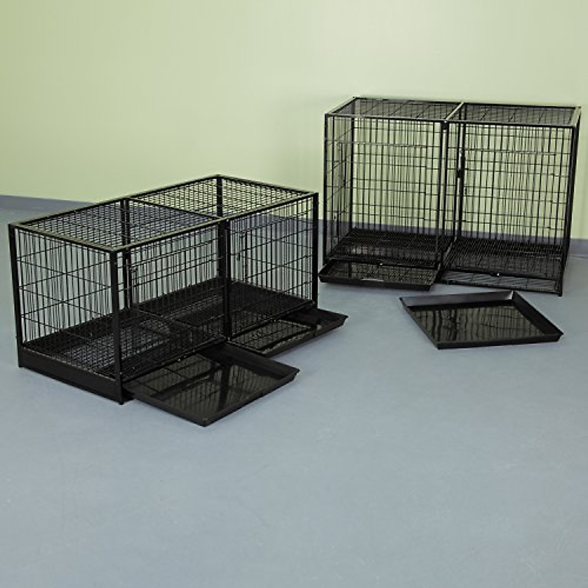 Pro Select Steel Modular Cage with Plastic Tray, Black