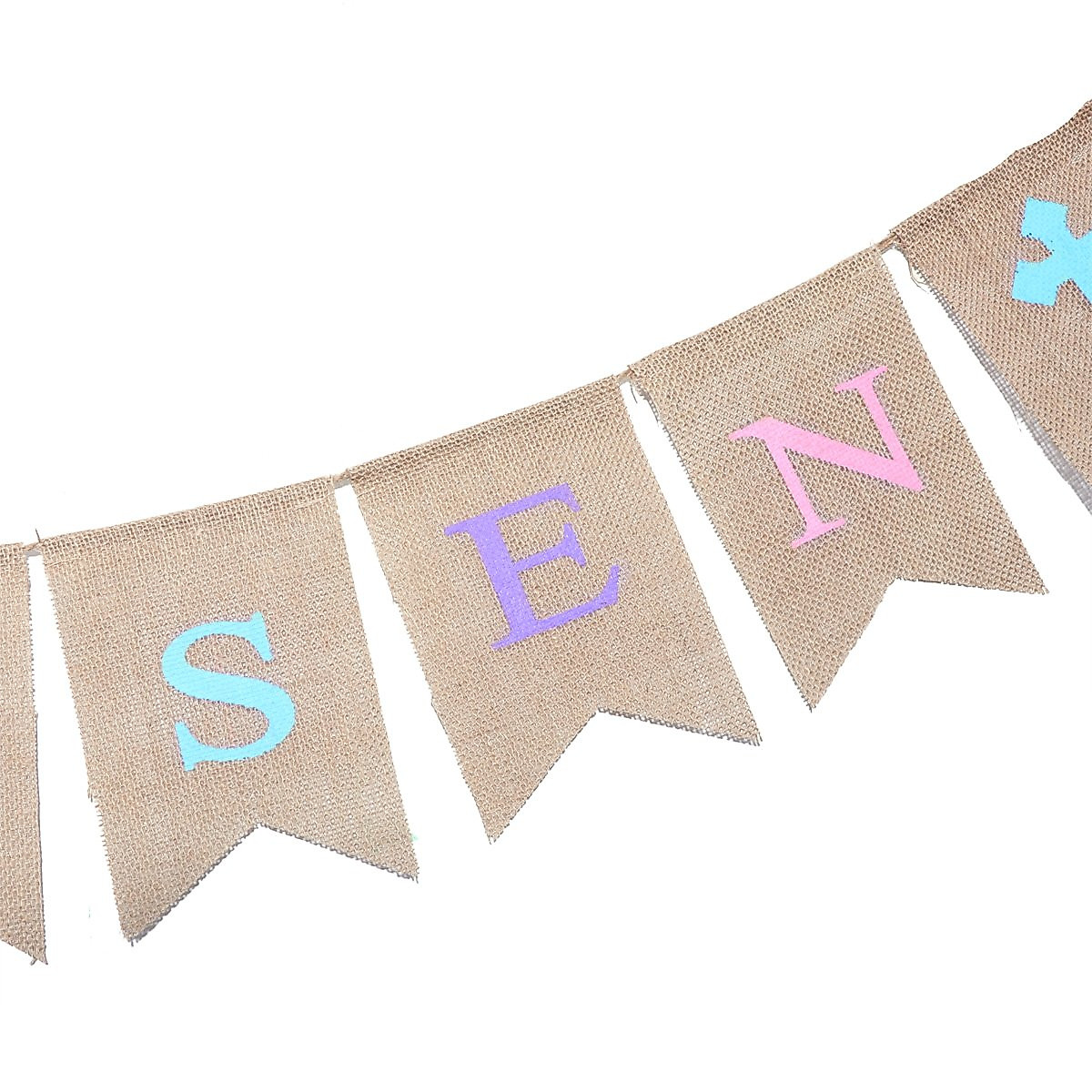 LUOEM Easter Banners Happy Easter Decorations HE IS RISEN Burlap Jute Bunting Banners Garland Easter Party Decors Favors