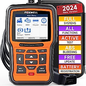 FOXWELL NT510 Elite fit for Chrysler Jeep Dodge Scan Tool, All System OBD2 Scanner Bidirectional Diagnostic Tool, All Maintenance Car Code Reader with ABS Bleeding TPMS Battery Registration Reset Tool