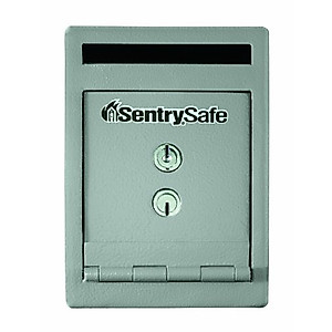 SentrySafe Depository Safe with Dual Key Lock, Steel Drop Slot Safe for Offices and Businesses, Stores Cash, Money, 0.23 Cubic Feet, 8.5 x 6 x 12.3 Inches, UC-025K