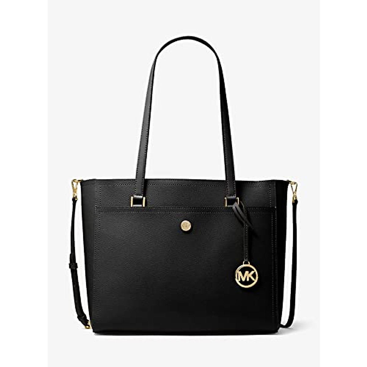 MICHAEL Michael Kors Maisie Large Pebbled Leather 3-IN-1 Tote Bag (Black)