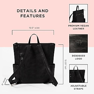 Freshly Picked Mini Minimal Diaper Bag Backpack, Onyx Black