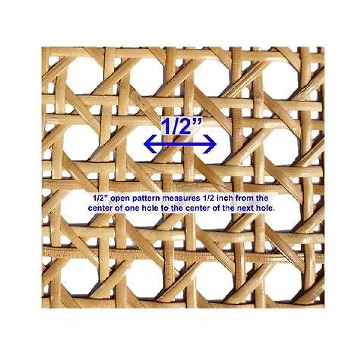 Cane Webbing Standard Size Fine Open 1/2" Mesh, 18" Wide, Sold by The Piece, Choose Your Size (18"x24")