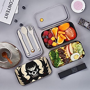 Devil Satan Adult Lunch Box, Bento Box, With Cutlery Set Of 3, 2 Compartments, Rectangular, Lunch Box For Adults