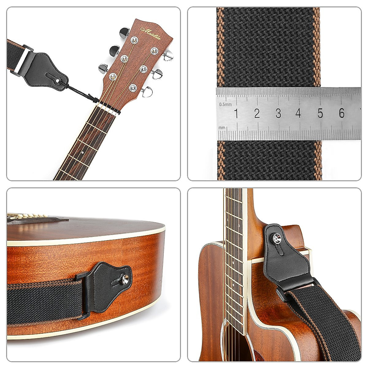 BestSounds Guitar Strap for Acoustic, Electric Bass Guitars with Pick Holders for Men Women and Kids