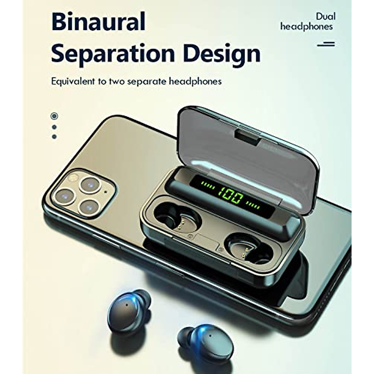 F9-5C Wireless Earphone 9D HiFi Stereo Headset Waterproof Game in-Ear Headphones LED Display BT 5.0 Earbuds F9-5C