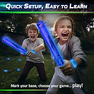 Glow Battle - Family Pack: A Thrilling, Glowing Sword Game | 2-8 Players, Age 8+ | Unique Family Games for Kids and Adults Idea | Outdoor Toys for Kids 8-12+ | Glow Games for Kids 8-12+