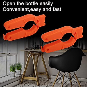 Senzeal 2PCS Multifunctional Water Bottle Opener for Weak Hands and Seniors with Arthritis - Bottle Squeeze Lids and Plastic Grip Orange