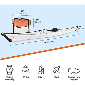 Oru Kayak 1-Person Foldable Kayak – Coast XT Folding Kayak Perfect for Travel and Rugged Waters – Stable, Durable, Lightweight Adventure Kayak – Lake, River, and Ocean Kayaks for Adults and Youth