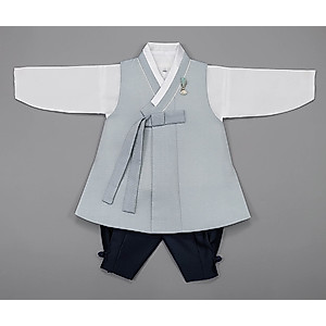 Boy Baby Hanbok Set Korea Traditional Dol Party Celebrations Mint oob02 (1 Age Set)
