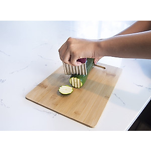 Joie Crinkle Cutter / Wavy Knife for Any Vegetable, Great Crinkle Cutter for Veggies, Stainless Steel Blade, Colors Vary