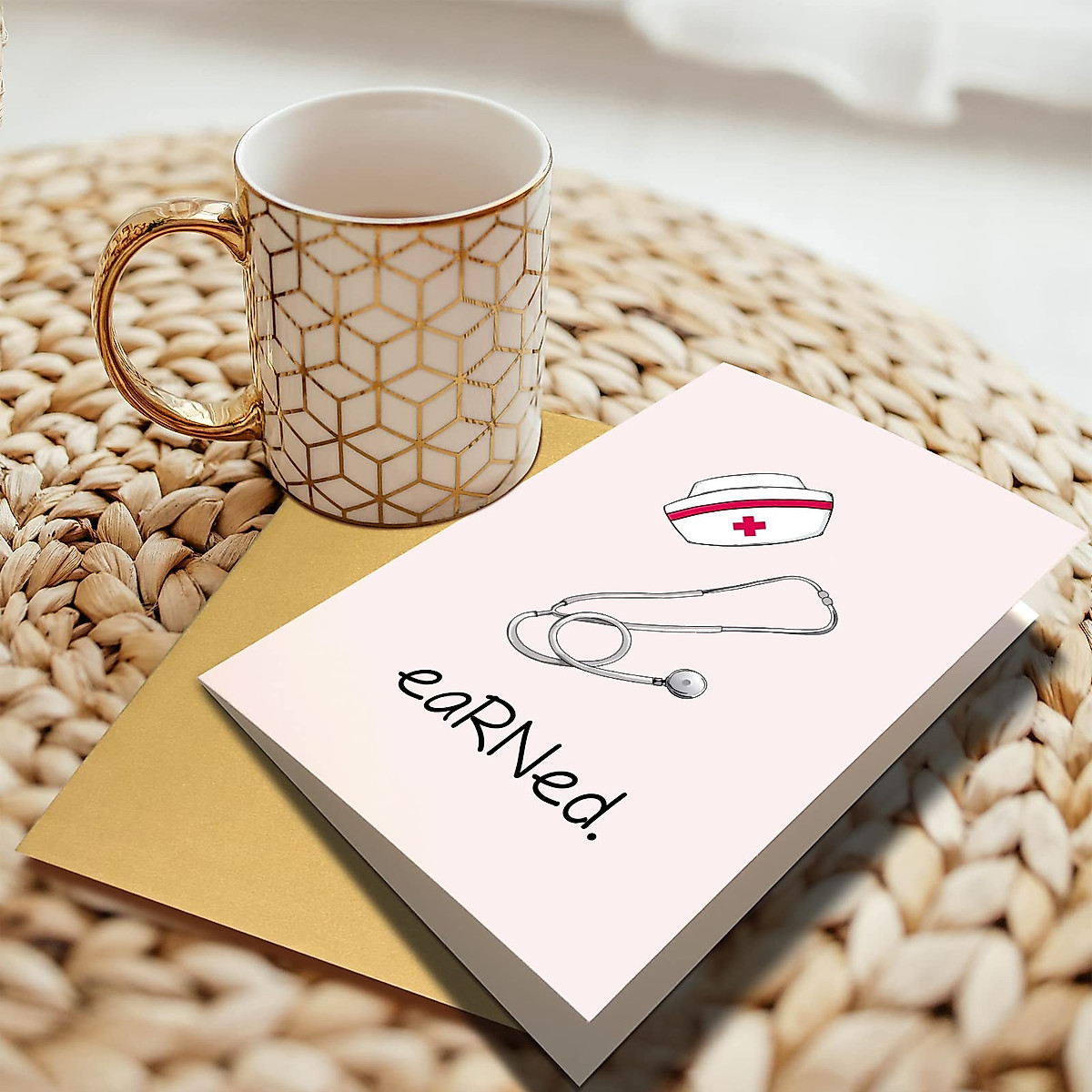 Chenive Funny Nurse Graduation Card, Nursing Graduate Greeting Card, Congratulation Card for New Registered Nurse, BSN RN Card, eaRNed