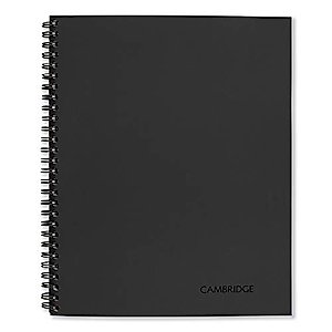 Mead Cambridge Wirebound Business Notebook, Legal Rule, 6 5/8 x 9 1/2 Inches, 1 Subject, White, 80 Sheets per Pad (06672) Pack Of 6