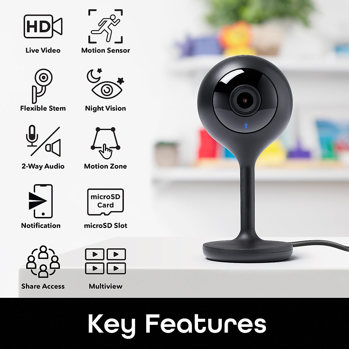 Geeni LOOK Indoor Smart Security Camera, 1080p HD Surveillance with 2-Way Talk and Motion Detection, Works with Alexa and Google Assistant, No Hub Required (1 Pack)