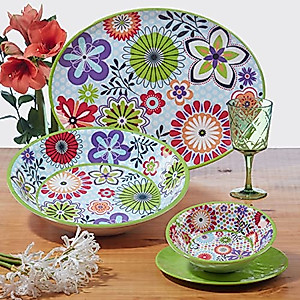 Certified International Carnaby Melamine 2 Piece Platter Set, Multicolor, Large