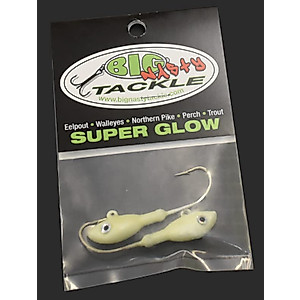 Big Nasty Tackle Super Glow Buckeye Jig (2 Pack) (1 oz, Pink)