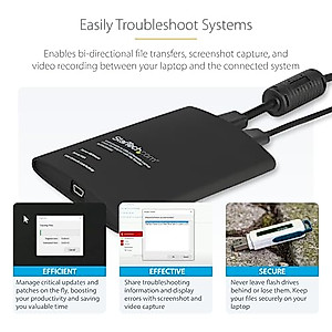 StarTech.com Portable Laptop Crash Cart Adapter, USB/VGA KVM Console, File Transfer & Video Capture, Windows/Linux/MacOS, TAA