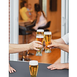 Burns Glass Bar Glasses, Classic Pilsner Glass Tall Beer Glasses with Heavy Base, 24 Oz. (Set of 2)
