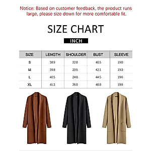 LILLUSORY Women's Oversized Long Cardigan Sweaters 2024 Fall Trendy Coatigan Jackets Knit Business Casual Outfits Camel