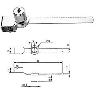 BTMB 4Pcs Drawer Display Case Showcase Sliding Glass Door Ratchet Lock with 8 Keys (Keyed Alike)