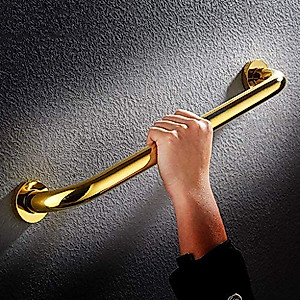 CRODY Bath Wall Attachment Handrails Grab Bar Rails Wall Mounted Brass Grab Bar,Safety Anti-Slip Rust Banisters Towel Rack,Bathtub Bathroom Shower Non-Slip Aids Safety Support Rail,Elderly Disabled Ha