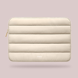 Vandel Puffy Laptop Sleeve 13-14 Inch Laptop Sleeve. Beige Cute Laptop Sleeve for Women. Carrying Case Laptop Cover for MacBook Pro 14 Inch Laptop Sleeve, MacBook Air M2 Sleeve 13 Inch, iPad Pro 12.9