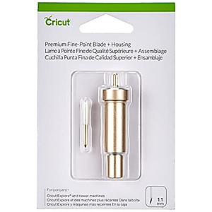 Cricut Premium Fine-Point Blade + Housing, Cutting Blade for Light to Mid-Weight Materials Like Cardstock, Vinyl, Iron-On & More, Works with Cricut Maker & Explore Machines, Gold