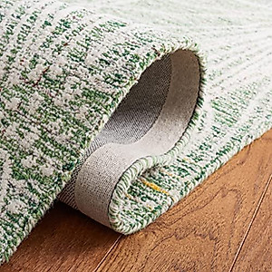 SAFAVIEH Metro Collection Area Rug - 8' x 10', Green & Ivory, Handmade Floral Wool, Ideal for High Traffic Areas in Living Room, Bedroom (MET875Y)