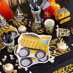 Construction Birthday Party Dinnerware, Banner, Hats (Serves 24, 146 Pieces)