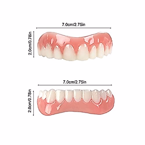 Upper and Lower Veneer, Dentures for Women and Men, Fake Teeth, Natural Shade! Fix Your Smile at Home Within Minutes!